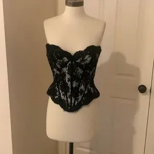 Vicky Teal | Tops | Vicky Teal Couture Paris Lace Beaded Corset | Poshmark